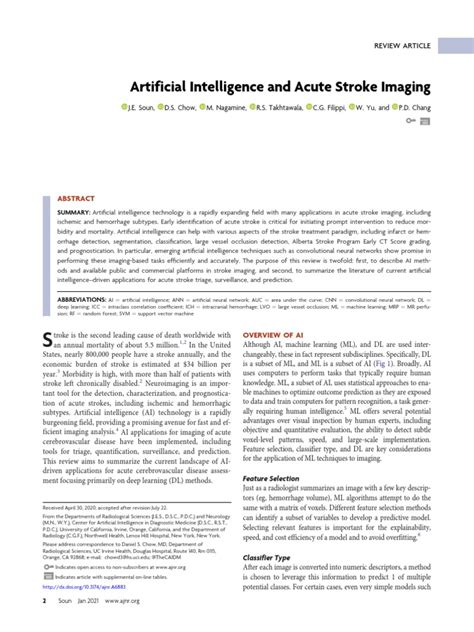 Artificial Intelligence And Acute Stroke Imaging Pdf