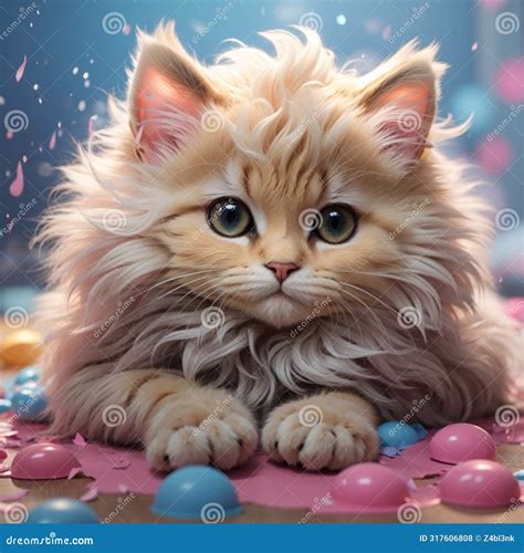 Cute Kitten Kitty Cat With Fancy Clothes Stock Illustration Illustration Of Portrait