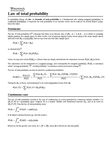 Law Of Total Probability Pdf