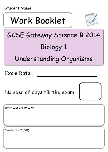 Gcse Gateway Science 2014 B1 Revision Workbook Teaching Resources
