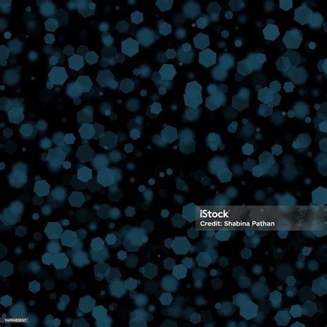 추상적 인 라이트 도트와 보케 스폿 헥스 와 같은 흐릿한 육각형 배경의 그림이 검은 배경에 입자를 형성합니다 가능성에 대한 스톡 벡터 아트 및 기타 이미지 Istock