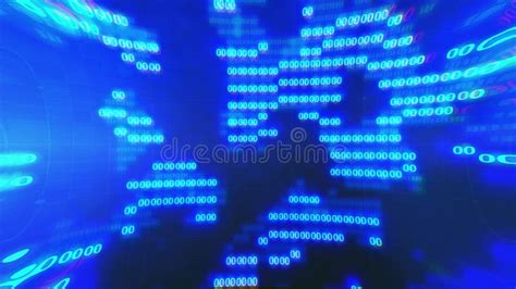 3d Illustration Color Bytes Of Binary Code Flying Through Stock Video Video Of Market