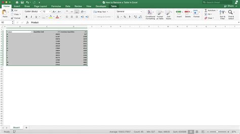 how to remove a table in excel compute expert