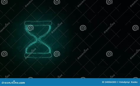 Hourglass Diagram Icon With Plexus Effect Connected Lines With Dots