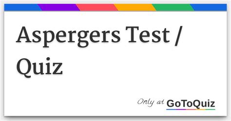 Aspergers Test Quiz