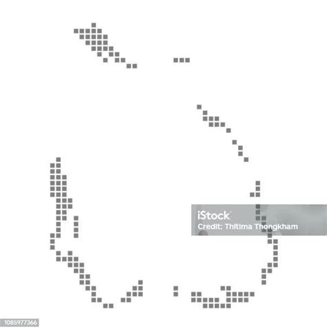 픽셀 지도입니다 벡터 점선된 지도 흰색 배경에 고립입니다 지도의 추상적인 컴퓨터 그래픽입니다 벡터 일러스트 레이 션 0명에 대한 스톡 벡터 아트 및 기타 이미지 Istock