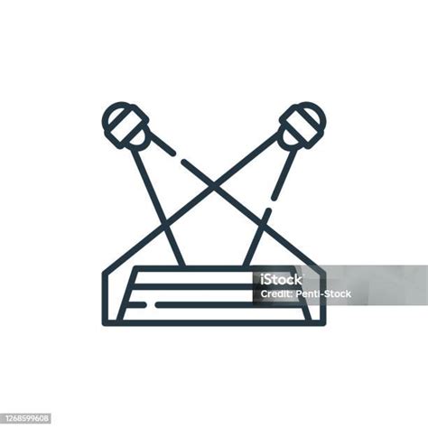 흰색 배경에서 격리된 스포트라이트 벡터 아이콘입니다 웹 사이트 디자인 및 모바일 앱 개발을위한 개요 얇은 라인 스포트라이트 아이콘 얇은 선 스포트라이트 윤곽선 아이콘 벡터