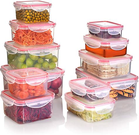 12pcs Set Food Storage Containers With Lids Reusable Plastic Containers