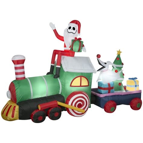Gemmy Giant Christmas Inflatable Jack Skellington Train Scene 6 Ft