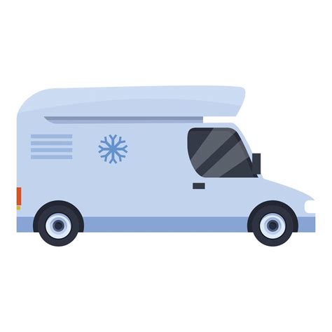 Refrigerated Truck Delivering Frozen Food Side View 49519855 Vector