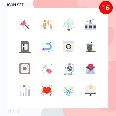 Universal Icon Symbols Group Of 16 Modern Flat Colors Of Devices Card