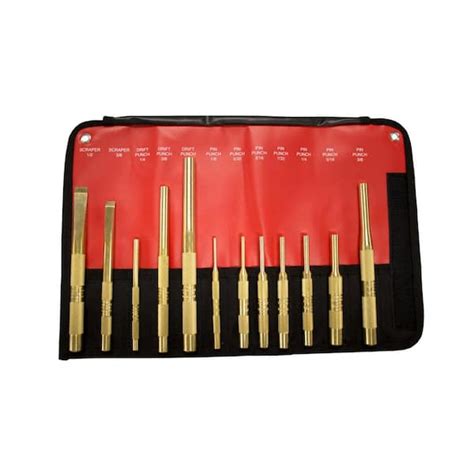 Mayhew Brass Punch And Chisel Set 12 Piece 67012 The Home Depot