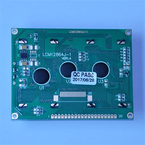 12864 Dot Matrix COB LCD Module PCB Connector STN Blue For Digital Video Camera