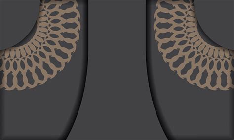 그리스 장식이 있는 인쇄식 엽서 디자인 고급 장식과 텍스트에 대한 장소 회색 배너 템플릿 0명에 대한 스톡 벡터 아트 및 기타