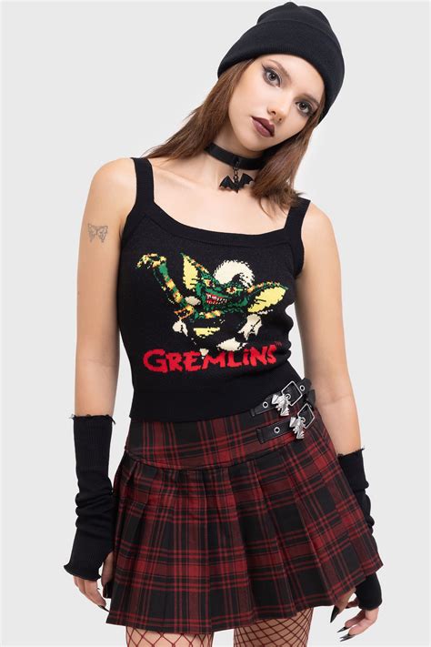 Gremlin Stripe Knitted Top Killstar