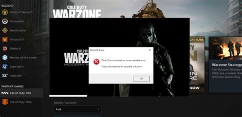 Call Of Duty Warzone Directx Encountered An Unrecoverable Error