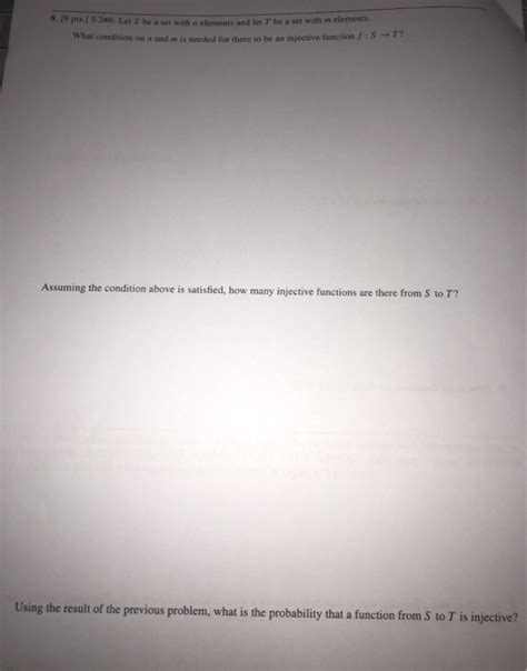 Solved 8 Let S Be A Set With N Elements And Let T Be A Set