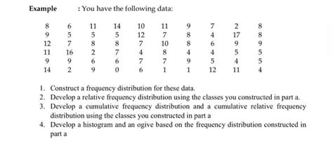Solved 1 Construct A Frequency Distribution For These Data