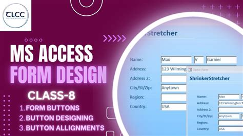 8 Ms Access Forms Button Controls Live Class Tlcc Youtube