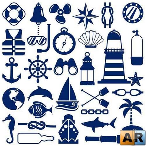 Иконки с морской тематикой 3 Icons With Marine Topic 3 Arstyle Nautical Crafts