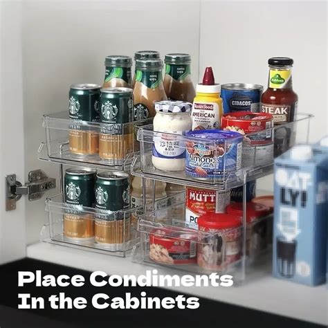 2 팩 싱크대 아래 풀 아웃 수납함 주방 투명 플라스틱 캐비닛 수납함 수납 서랍 포함 이동식 칸막이 Temu