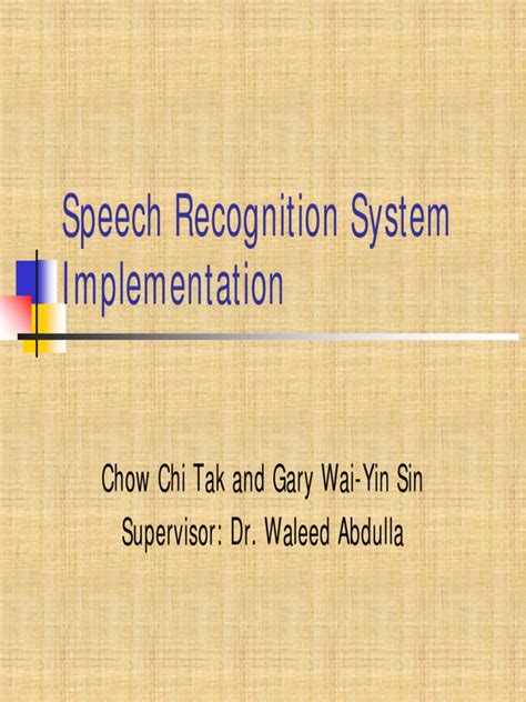 Speech Recognition Project Pdf Signal Processing Applied Mathematics