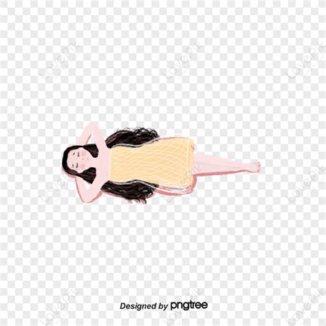 여름철 긴 머리 일러스트 소녀 가 누워 있다여자 아이연인 Png 일러스트 무료 다운로드 Lovepik