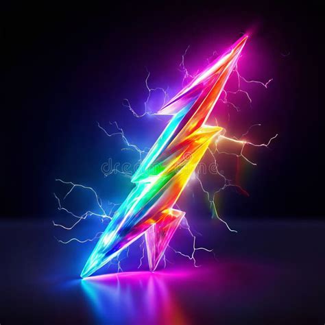 Neon Lightning Bolt Drawing 6133 Neon Lightning Bolt Images Stock