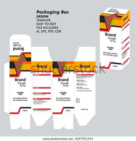 Cough Syrup Packaging Cough Box Stock Vector Royalty Free Shutterstock