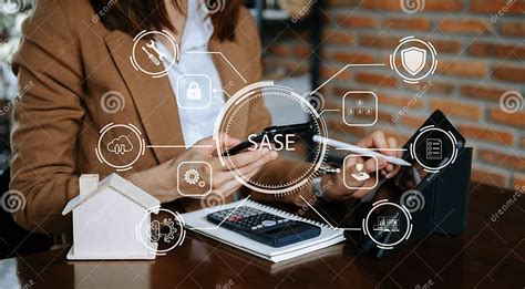 Sase Secure Access Service Edge Concept Hand Touching Secure Access Service Edge Icon On Virtual