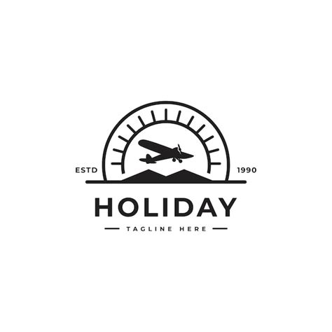 Premium Vector Holiday Logo In Simple Minimalist Style With An
