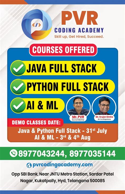 Pvr Coding Academy Java Python Ai And Ml Pvr Coding Academy Posted