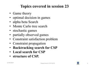 AI3391 Artificial Intelligence Session 23 Backtracking CSP S Pptx