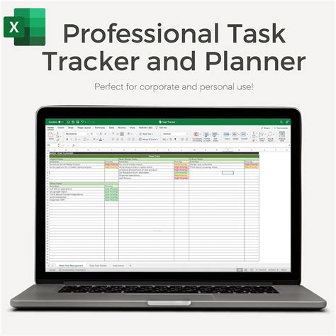 Excel Task Tracker And Planner To Do List Corporate And Personal Task