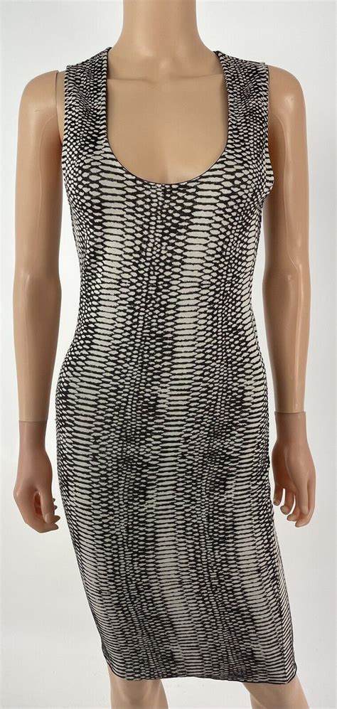 Lanvin Brown And Cream Silk Sleevless Bodycon Stretch D… Gem