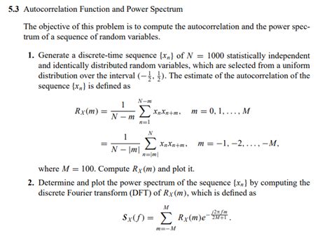Solved Using ﻿matlab ﻿53 ﻿autocorrelation Function And