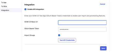 Endpoint To Update Oauth Bearer Token Within Provisioning Integration App Scim Okta