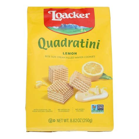 Loacker Quadratini Lemon Bite Size Wafer Cookies Case Of 6 8 82 Oz ขนม