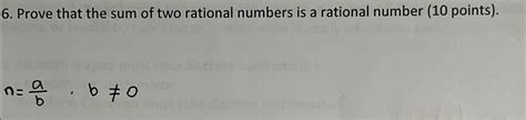 solved prove that the sum of two rational numbers is a