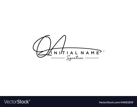 Initial Qa Signature Logo Template Hand Drawn Vector Image