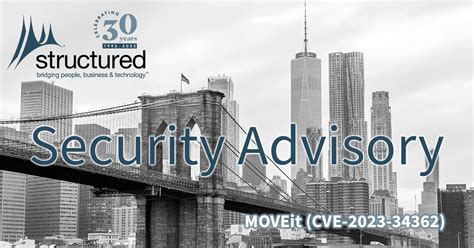 Security Advisory MOVEit Vulnerability Structured