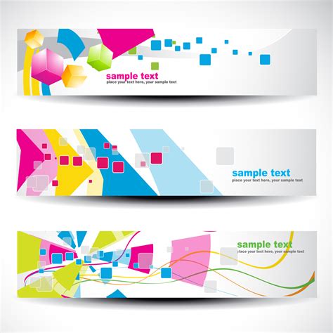 Abstract Header Set Vector Art At Vecteezy