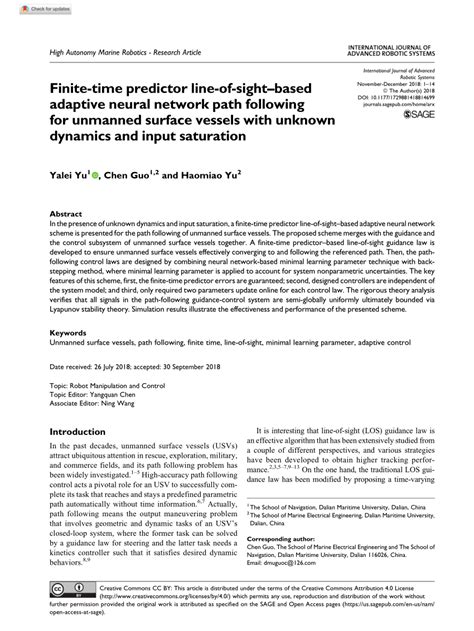 Pdf Finite Time Predictor Line Of Sightbased Adaptive Neural Network