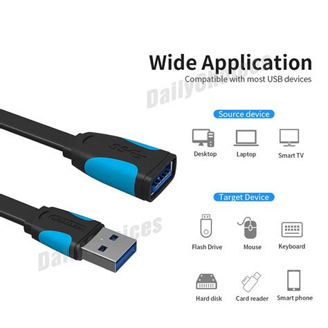 USB Male To Female Extension Cable Super Speed Data Sync Extender Flat Cord EBay Australia