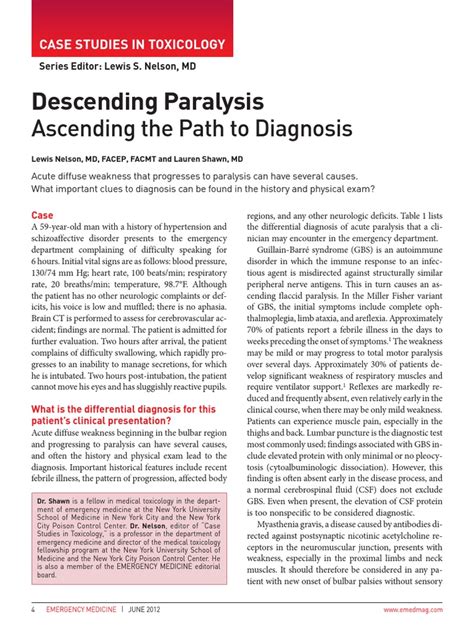 Descending Paralysis Botulinum Toxin Health Sciences