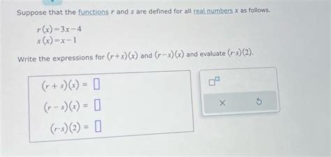 Solved Suppose That The Functions R And S Are Defined For