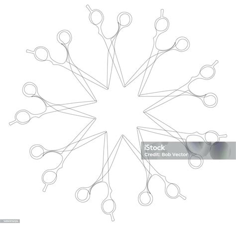 하나의 연속 가위 라인 가는 선 일러스트레이션 벡터 미용사 Wotk 도구 서명 개념 등고선 그리기 창의적인 아이디어 가위에 대한 스톡 벡터 아트 및 기타 이미지 Istock