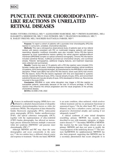Pdf Punctate Inner Choroidopathy Like Reactions In Unrelated Retinal Diseases