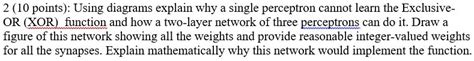 Solved Using Diagrams Explain Why A Single Perceptron Cannot Learn