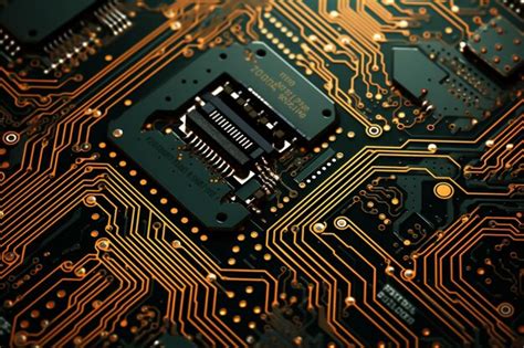 Premium Photo Vintage Printed Circuit Board Layout Featuring A